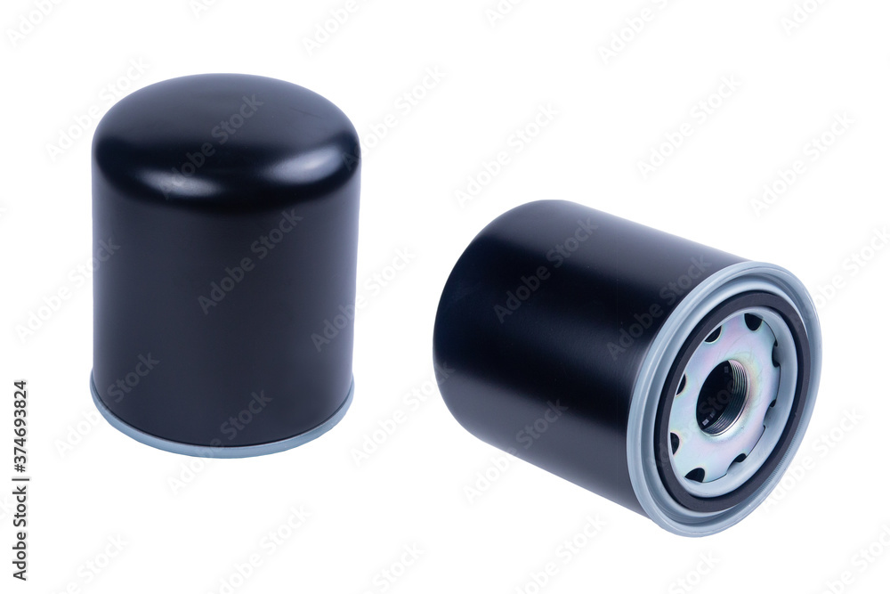 Spin-on canister oil filter showing seal and screw-on thread Stock ...