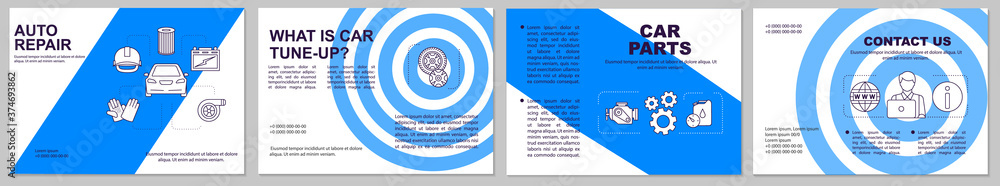 Auto recovery service brochure template. Vehicle tune-up. Flyer ...