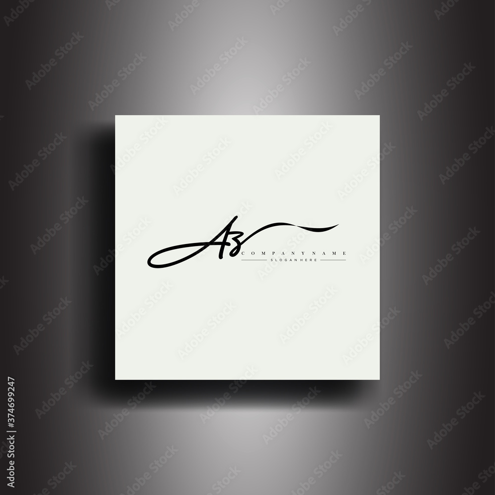 AZ Signature style monogram.Calligraphic lettering icon and handwriting ...