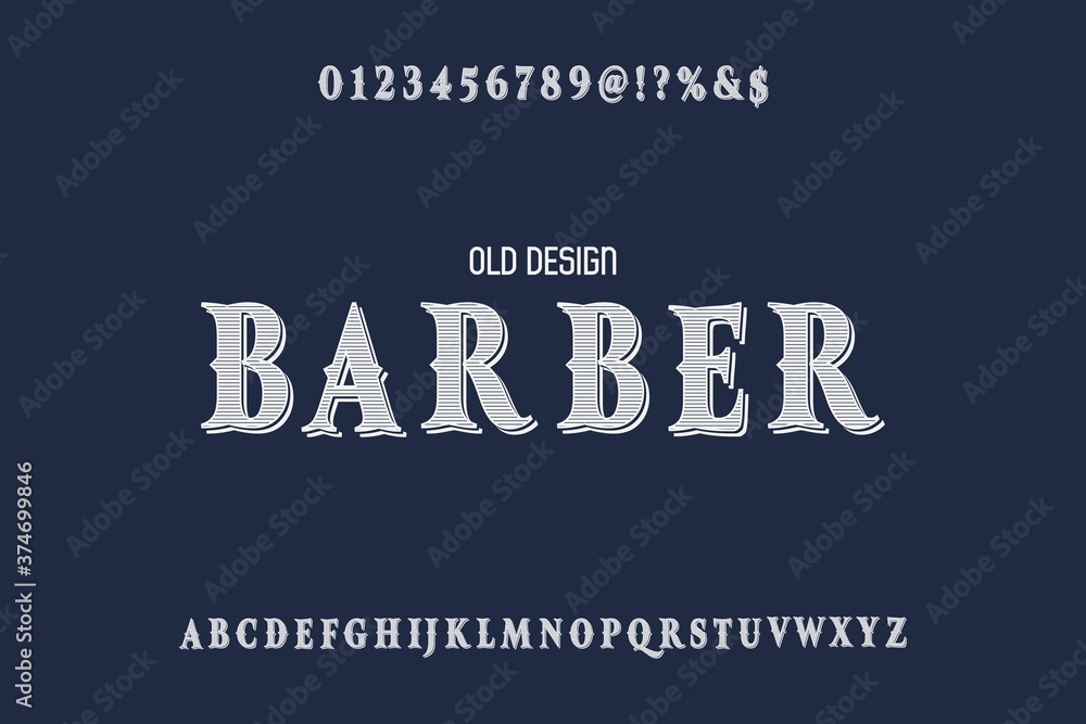 vintage font, typeface vector, blue and white background, letters and ...