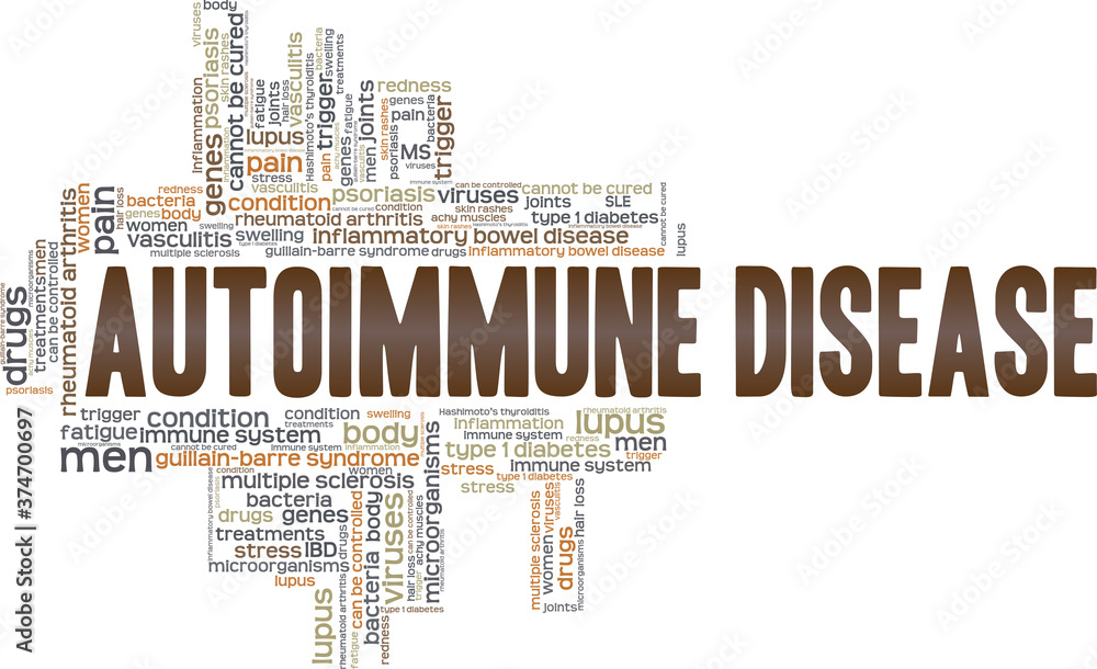 Autoimmune disease vector illustration word cloud isolated on a white ...