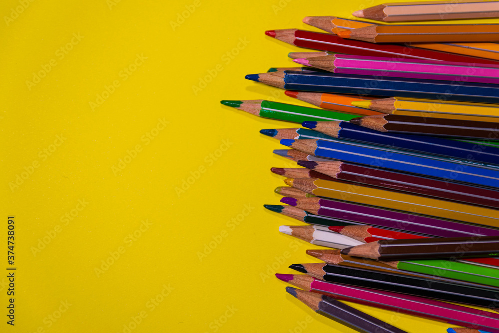 colored pencils concept art back to school, class time, school ...