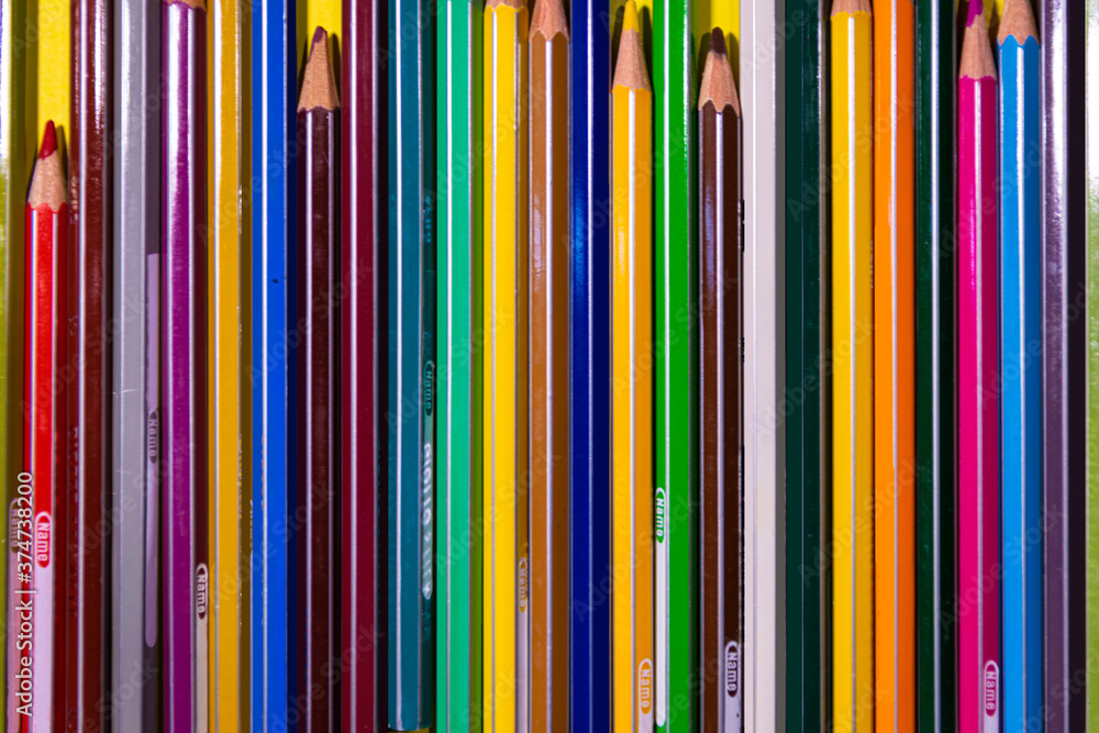 colored pencils concept art back to school, class time, school ...