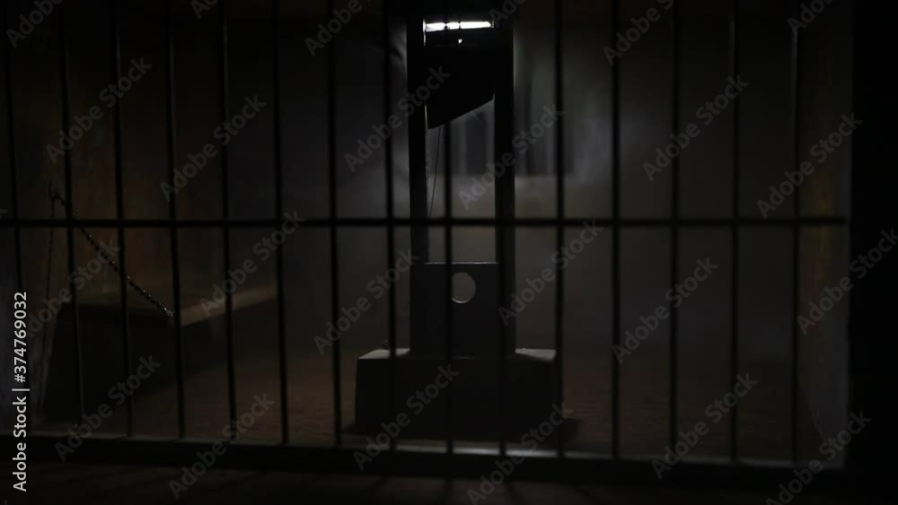 Video Stock Execution concept. Death penalty guillotine miniature ...