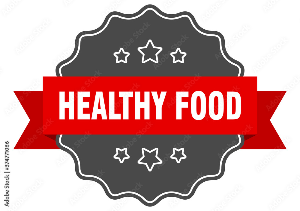 healthy food label. healthy food isolated seal. sticker. sign Stock ...