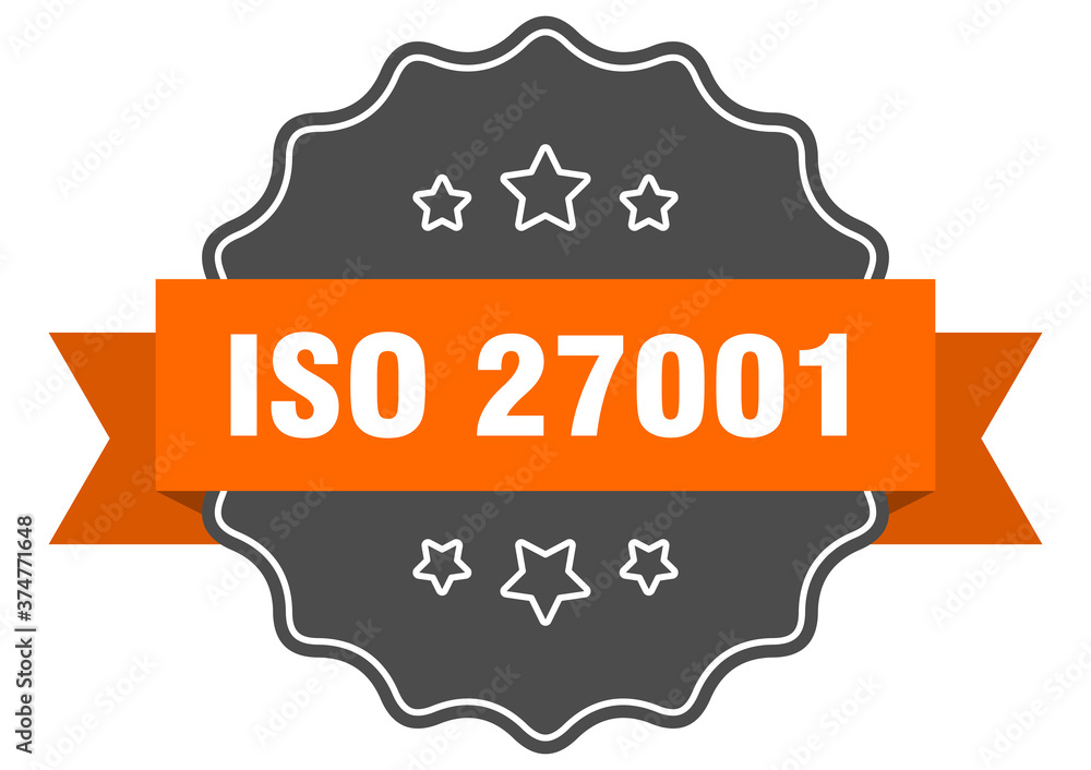 iso 27001 label. iso 27001 isolated seal. sticker. sign Stock Vector ...