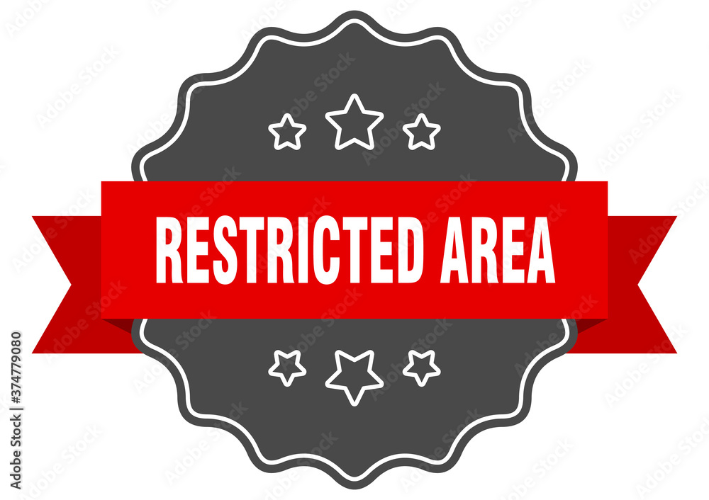 restricted area label. restricted area isolated seal. sticker. sign ...