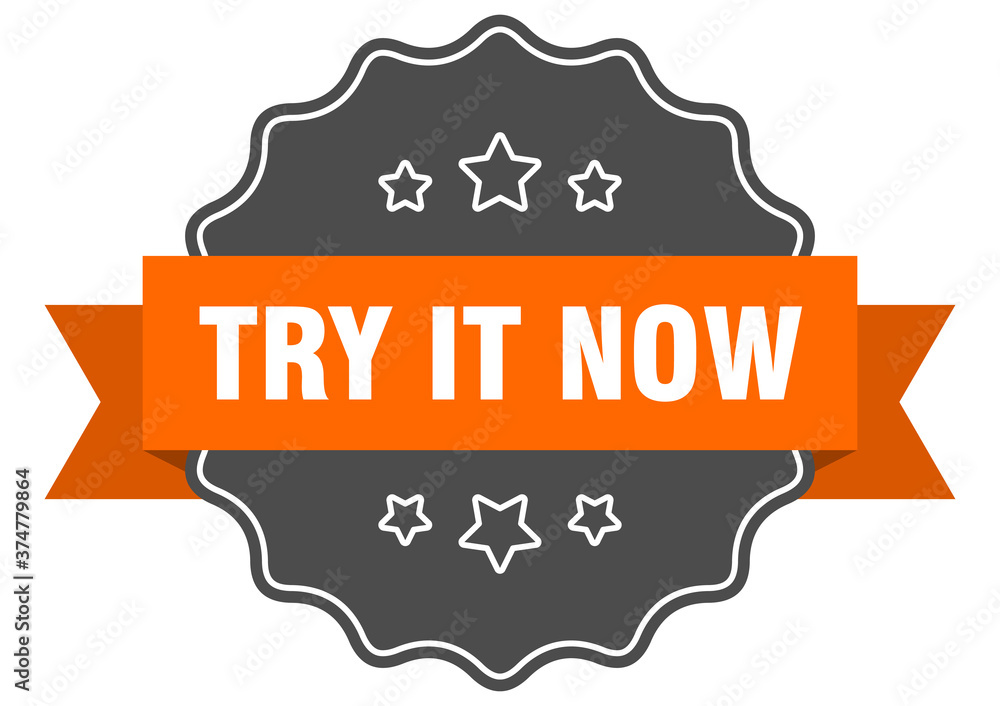 try it now label. try it now isolated seal. sticker. sign Stock Vector ...