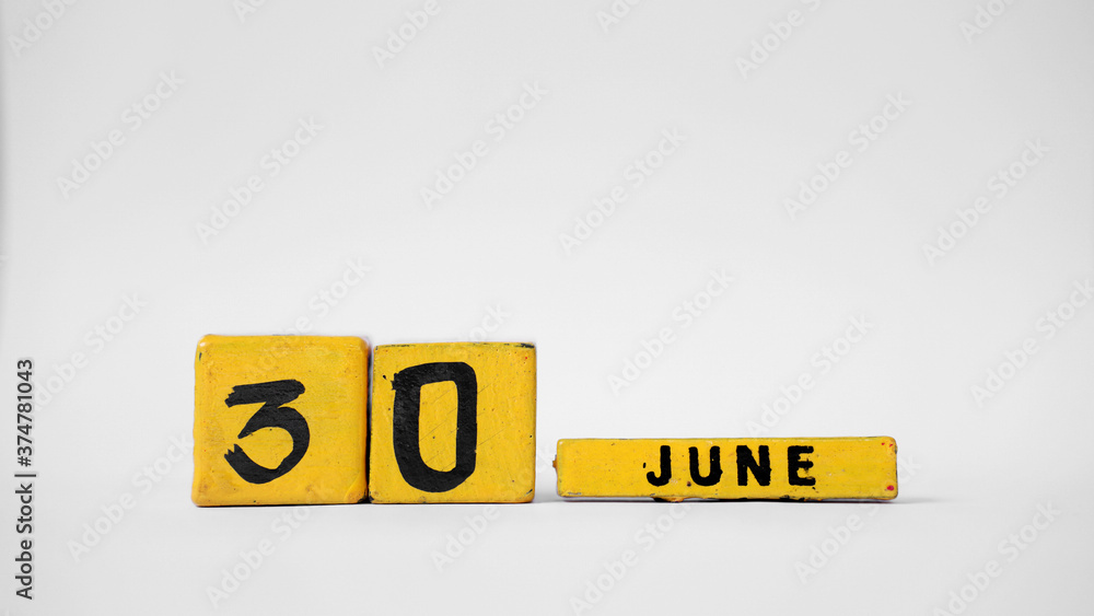 JUNE 30 Wooden calendar. International Asteroid Day. International Day ...