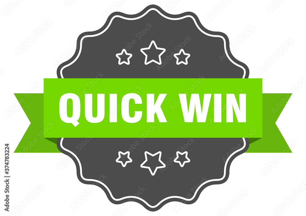 quick win label. quick win isolated seal. sticker. sign Stock Vector ...