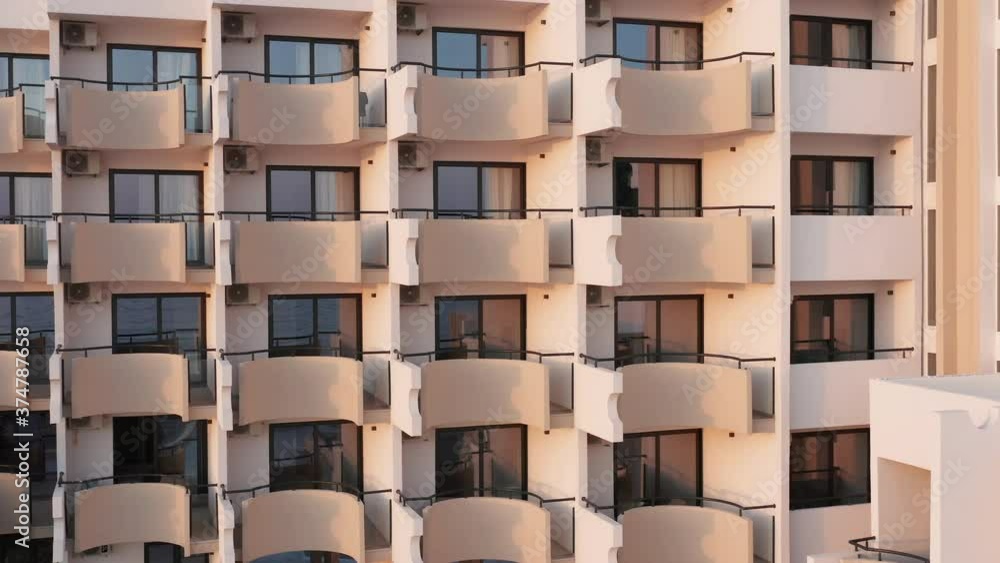 Exterior of a high-rise multi-story apartment building - facade ...