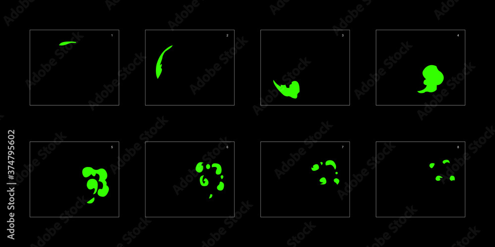 Smoke effect. liquid smoke animation sprite sheet. classic liquid smoke ...