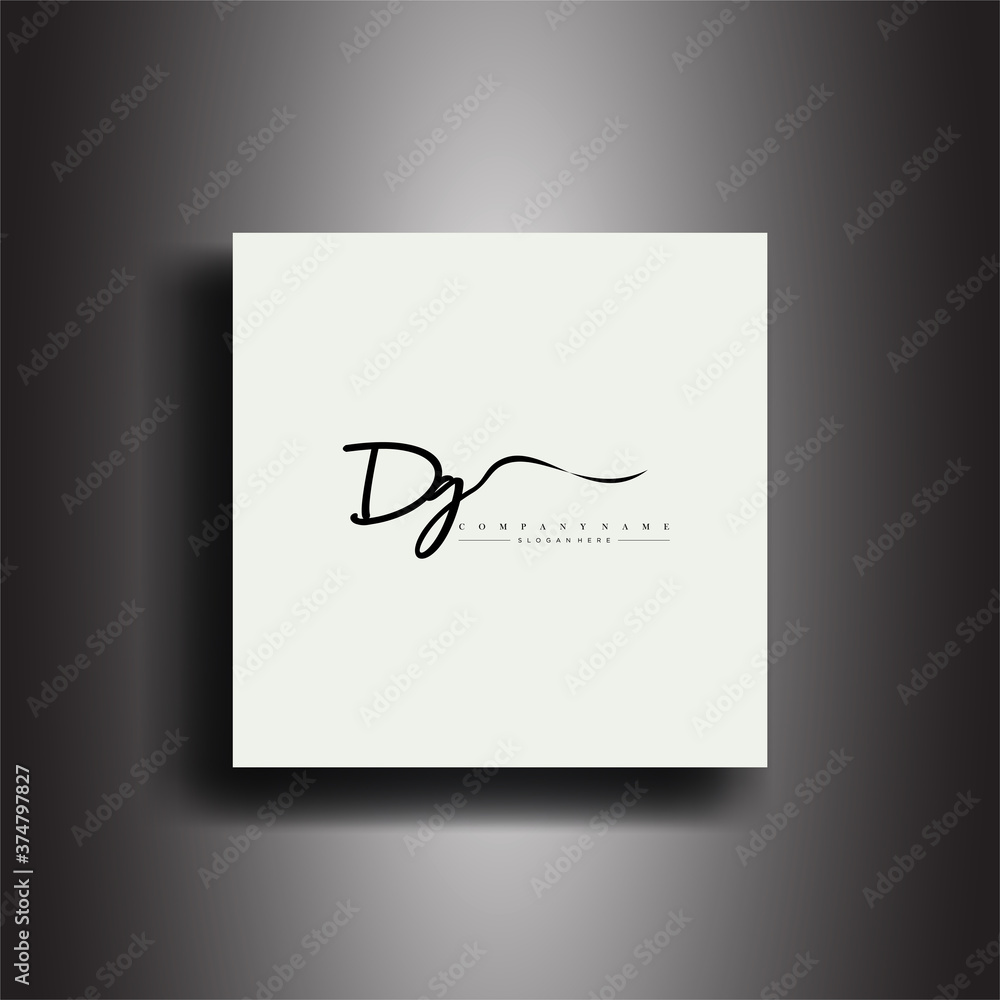 DG Signature style monogram.Calligraphic lettering icon and handwriting ...
