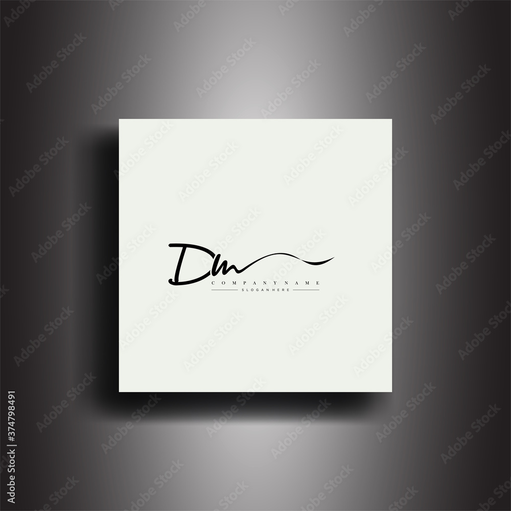 DM Signature style monogram.Calligraphic lettering icon and handwriting ...