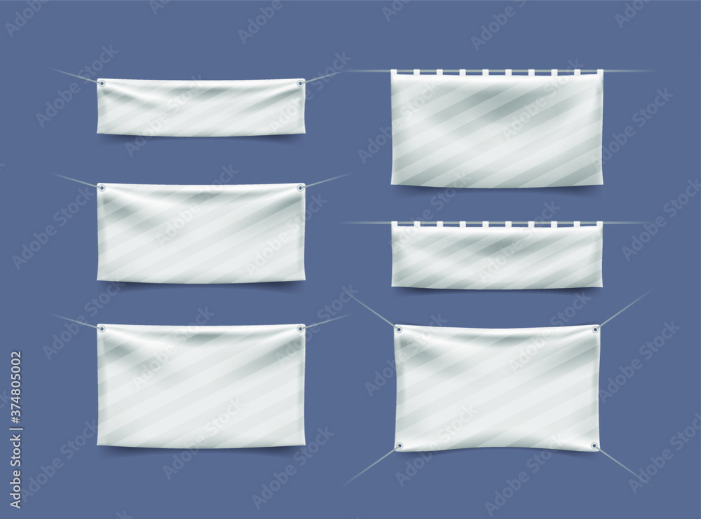 Set of Realistic Banner with Folds . Isolated Vector Elements Stock ...