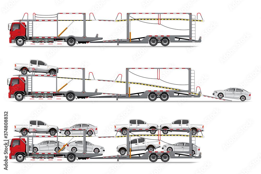 VECTOR EPS10 - car carrier template, car transport truck delivery from ...