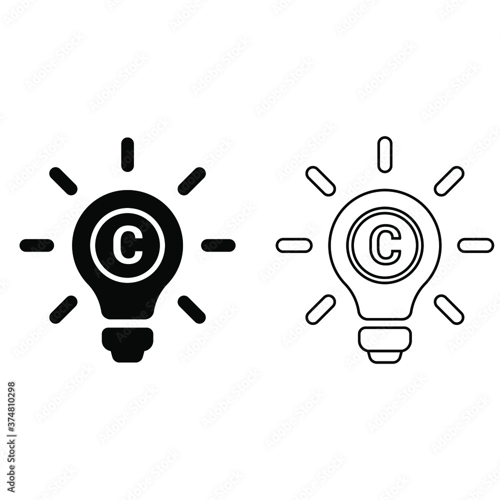 Intellectual Property icon vector set. idea illustration sign ...