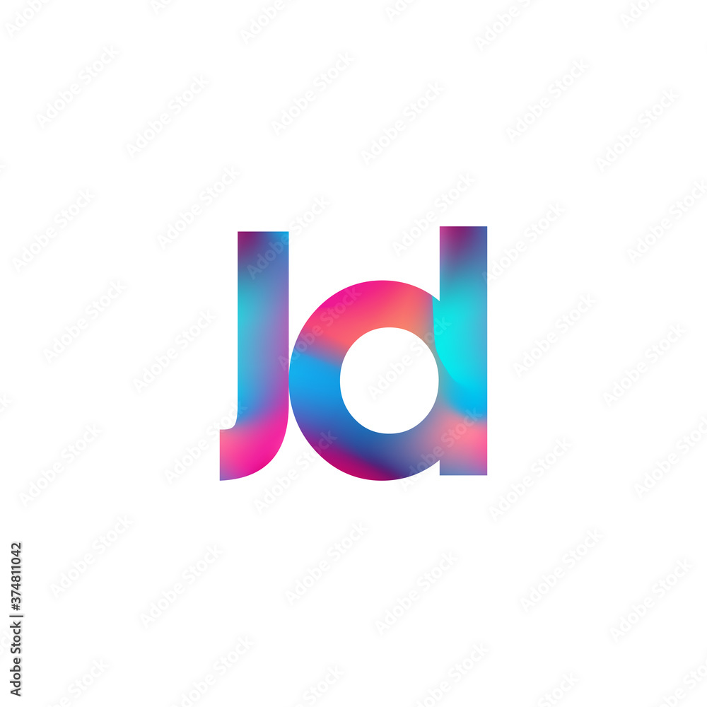 Initial Letter JD Logo Lowercase colorful design, Modern and Simple ...