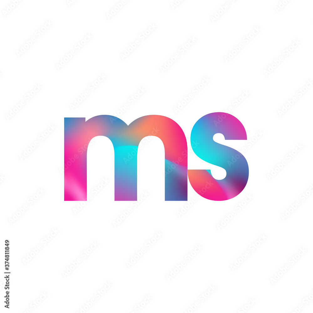 Initial Letter MS Logo Lowercase colorful design, Modern and Simple ...