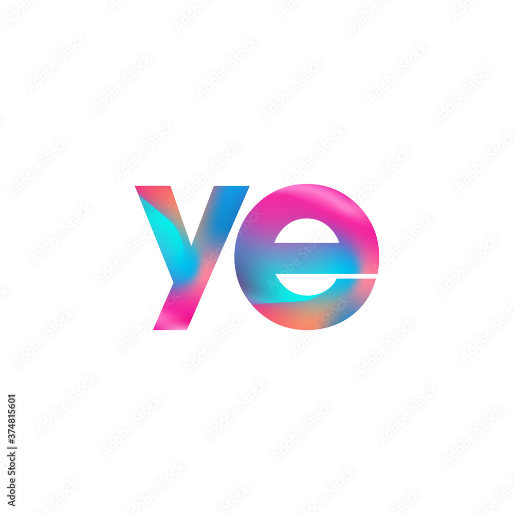 Initial Letter YE Logo Lowercase colorful design, Modern and Simple ...