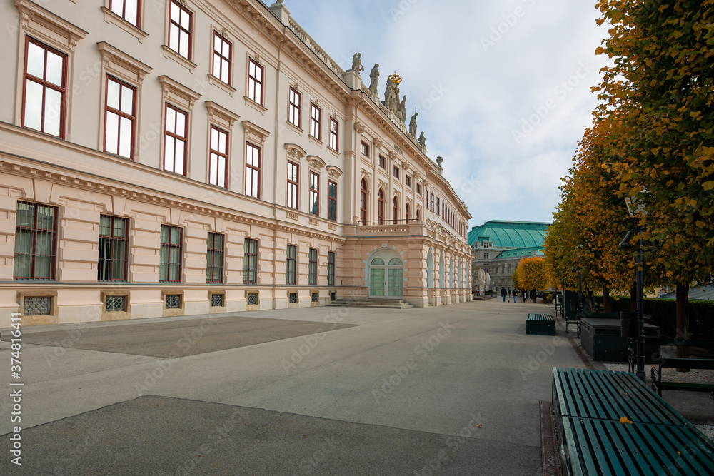 vienna, austria - OCT 17, 2019: terrace on the backside of albertina ...