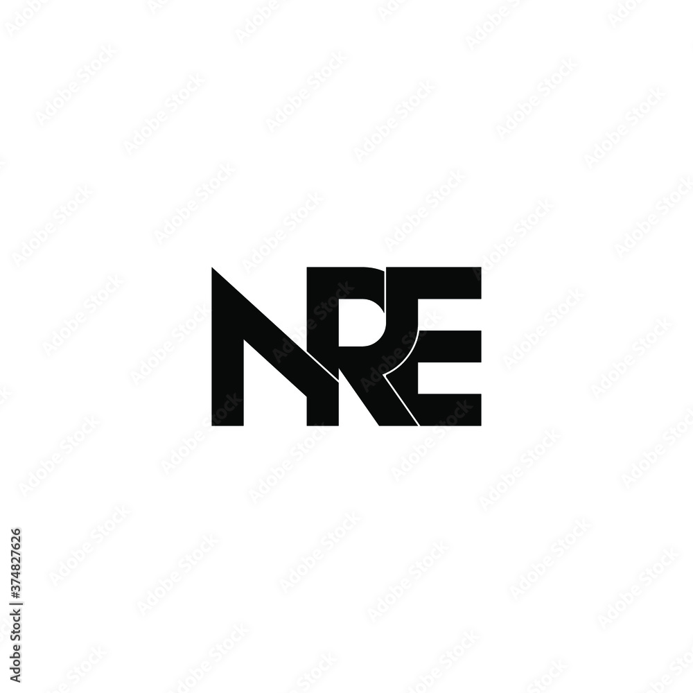 nre letter original monogram logo design Stock Vector | Adobe Stock