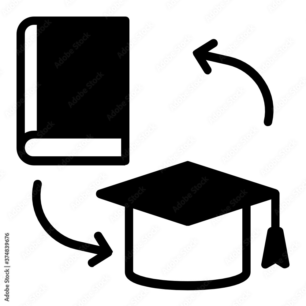 Knowledge Transfer Concept, Education Exchange with Degree Vector Icon Design, Trade and barter ...
