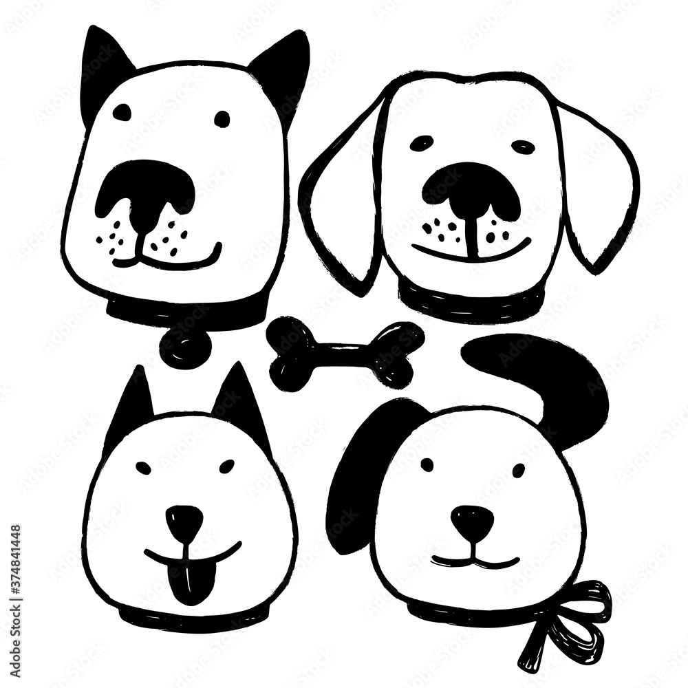 Funny Dog Faces Vectors