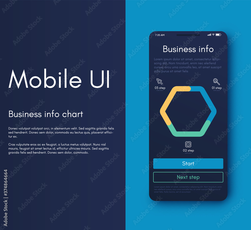 Vector graphics mobile infographics with three options. Template for ...