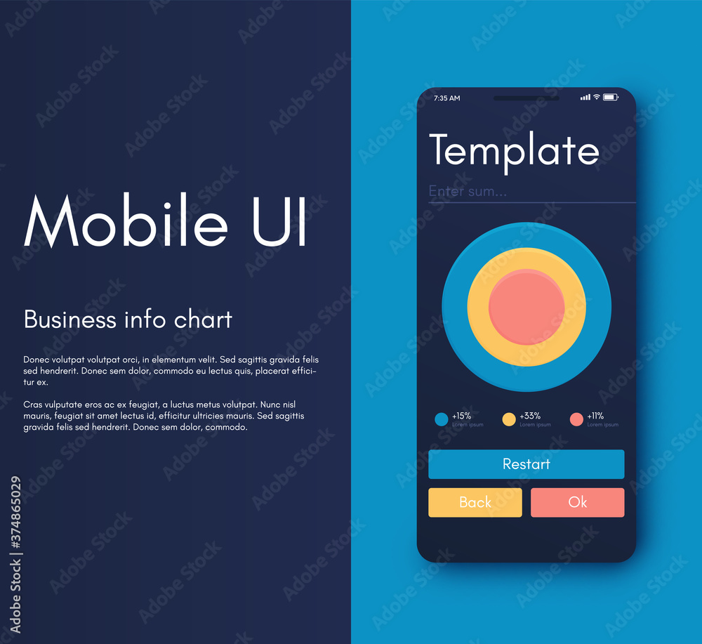 Vector graphics mobile infographics with three options. Template for ...