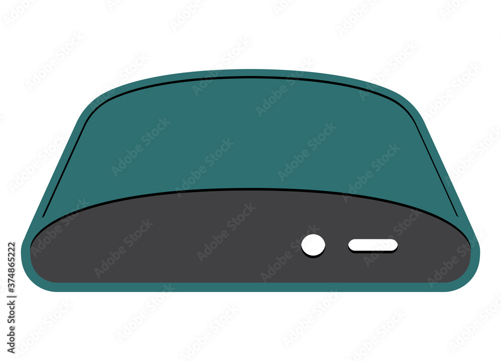 TV box or digital media player setup box flat color icon for apps and ...