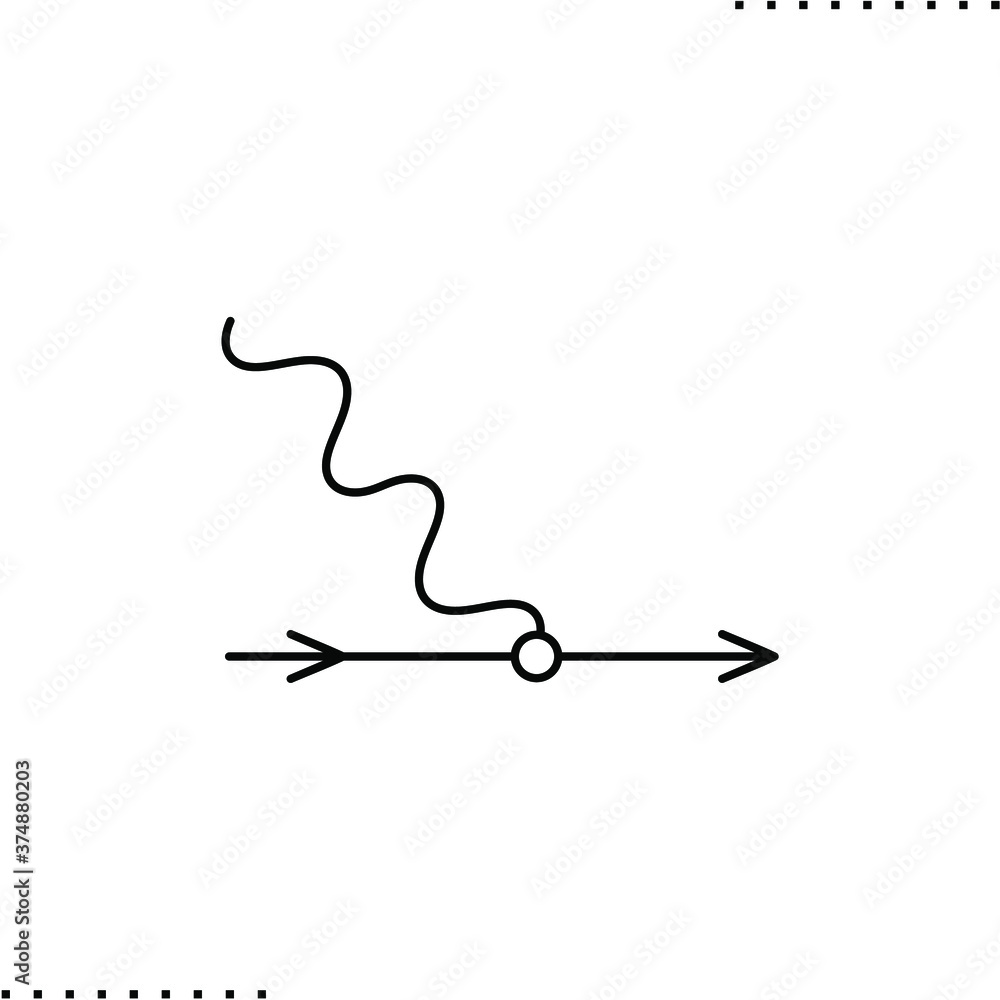 Feynman diagram vector icon in outline Stock Vector | Adobe Stock