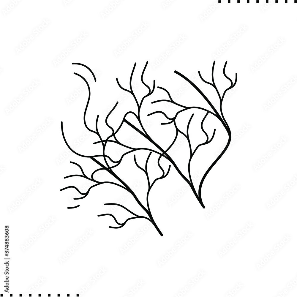 Vecteur Stock Fungi, mushroom mycelium vector icon in outline | Adobe Stock