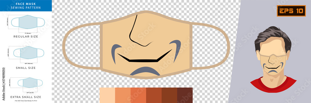 Illustration Vector Graphic of funny masks with emotion expression in ...