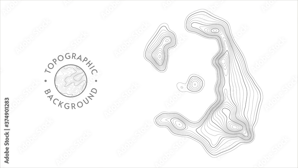 Vector topographic pattern texture. Grey contours geographic mountain ...