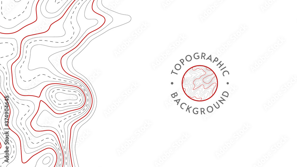 Vector topographic pattern texture. Grey contours geographic mountain ...