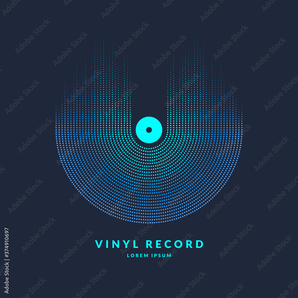 Vinyl record. Poster of the sound wave. Vector illustratio Stock Vector ...