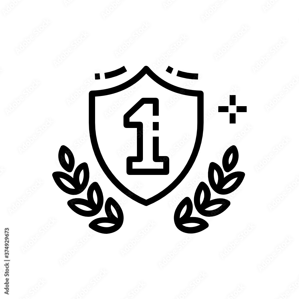 Number one position badge, first place emblem Stock Vector | Adobe Stock