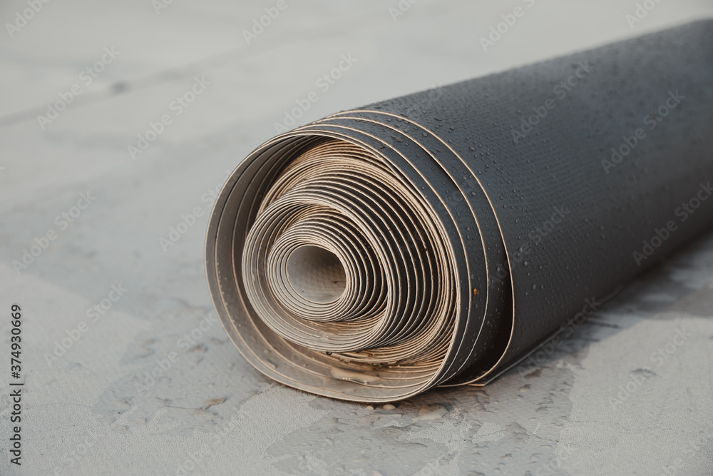 Roofing PVC membrane in rolls and geotextile Stock Photo | Adobe Stock