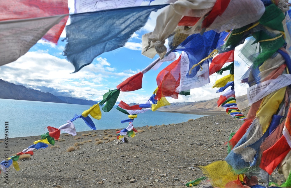 buddhist prayer flags Stock Photo | Adobe Stock