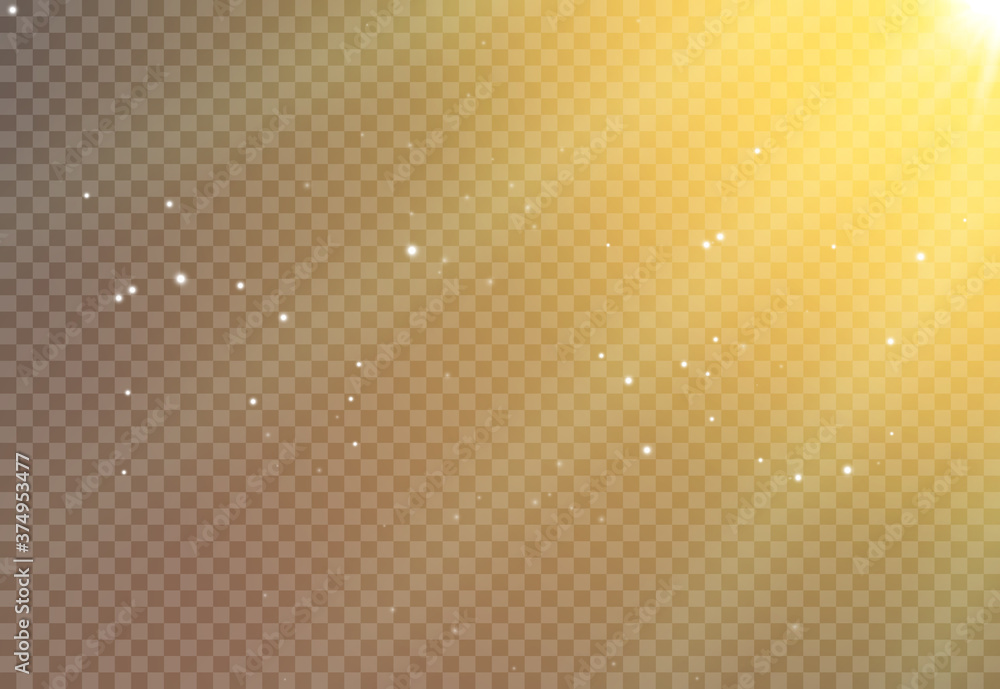 Sun light flare background effect, Sunlight ray glowing beam on ...