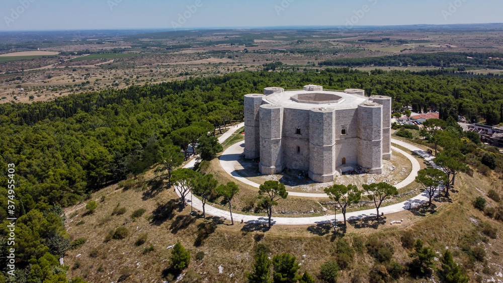Aerial view of the Castel del Monte in Southern Italy - Octogonal ...