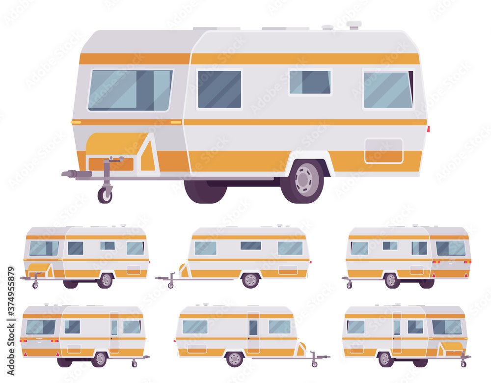 RV vintage style camper, travel trailer for outdoor adventures ...