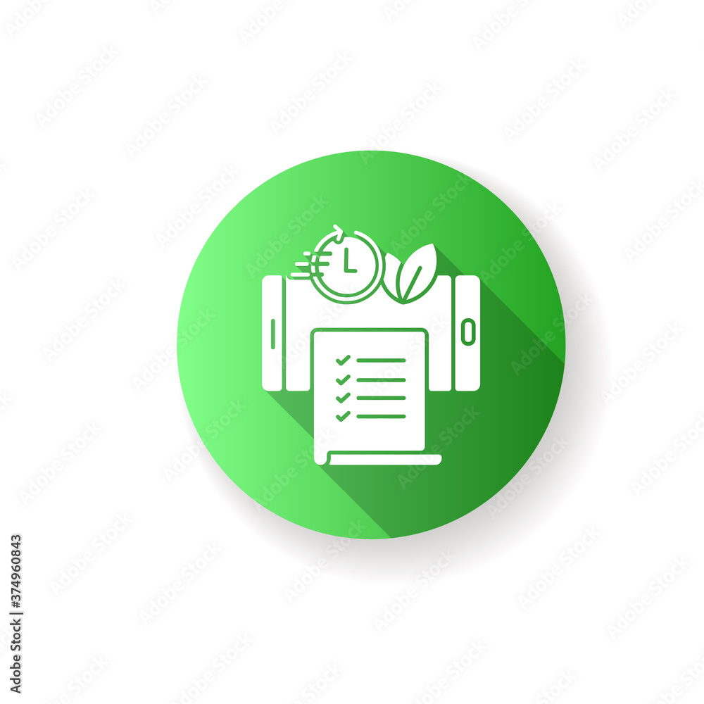Paperless statements flat design long shadow glyph icon. Electronic ...