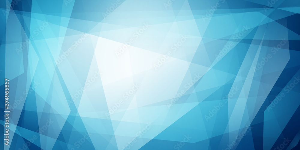 Abstract Background Of Straight Intersecting Lines And Translucent Polygons In Blue Colors Stock