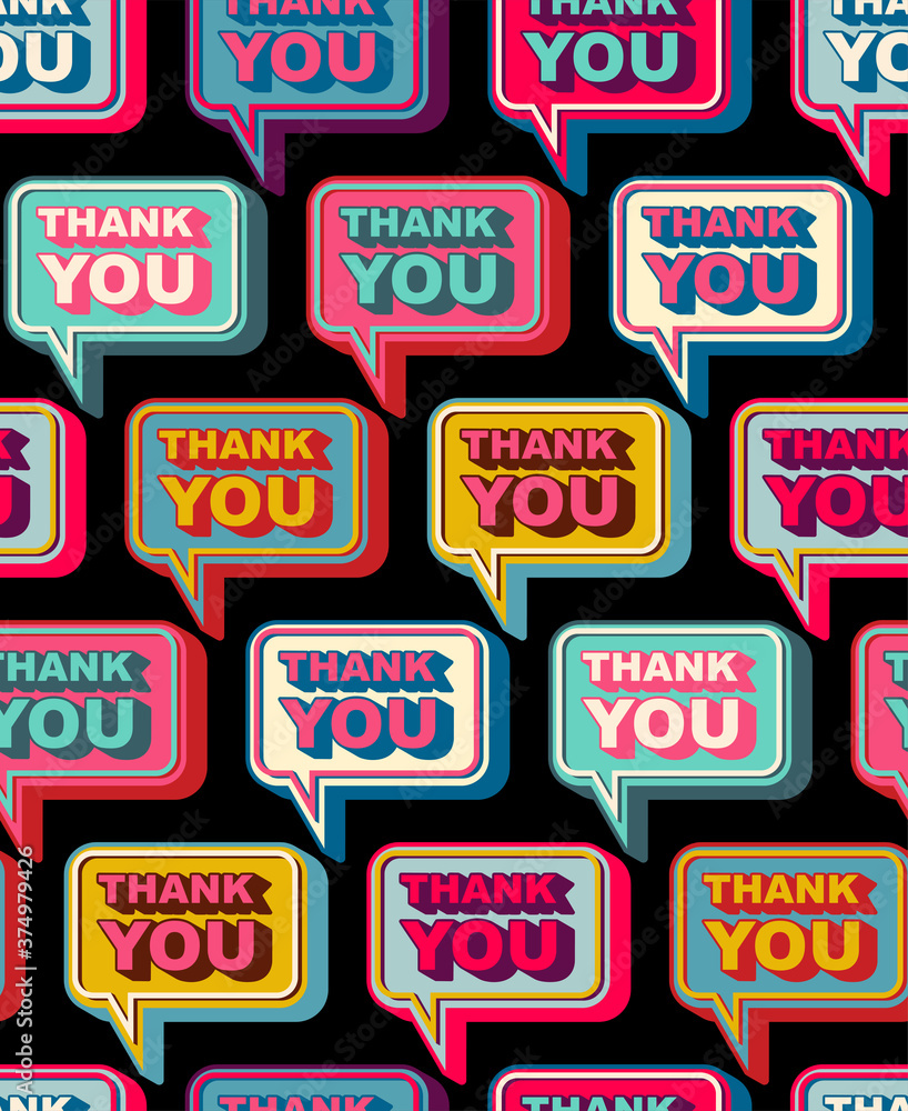 Thank you bubble pattern seamless. Gratitude speech background. vector ...
