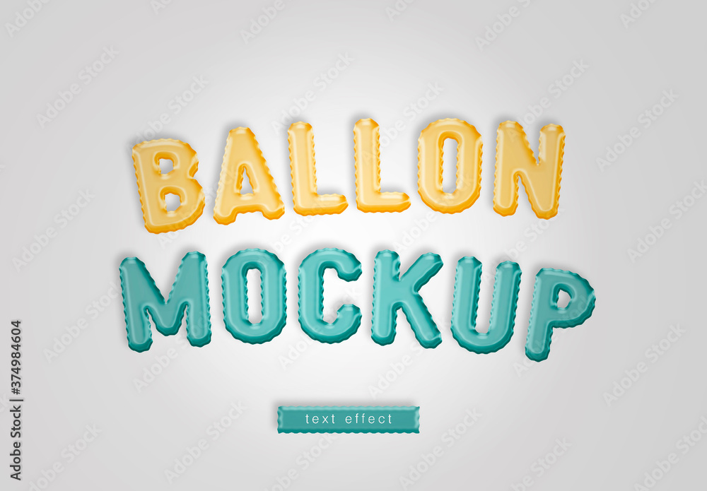 Balloon Text Effect Mockup Stock Template | Adobe Stock