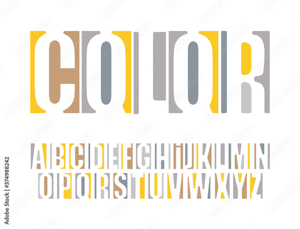 Logo font. Color vector typography. Headline alphabet. Original ...