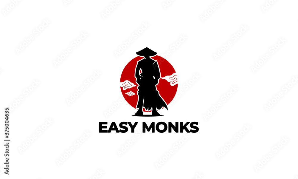 Monk Logo design Stock Vector | Adobe Stock