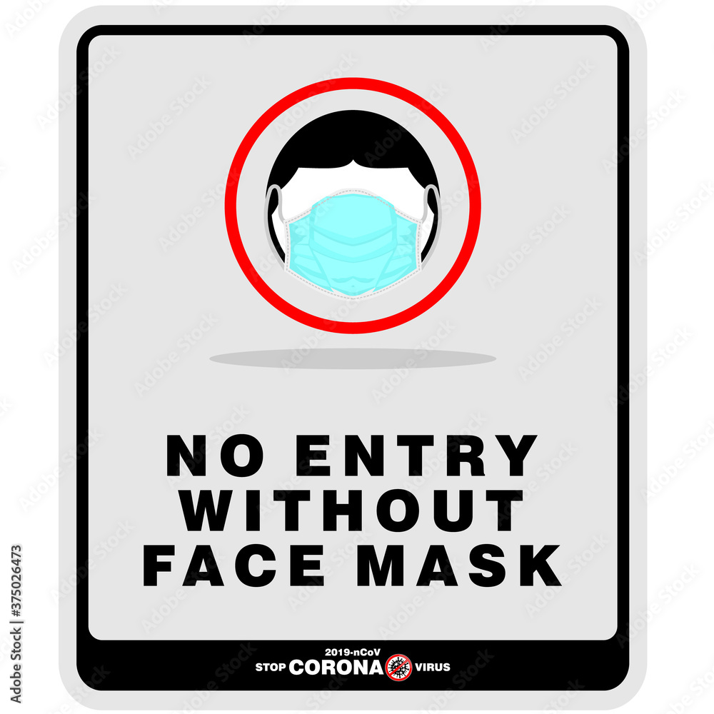 no entry without face mask Stock Vector | Adobe Stock